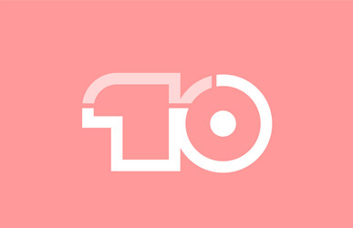 Pink line 10 number logo icon design creative Vector Image