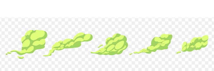 Stinky smoke samples set green smelly toxic Vector Image