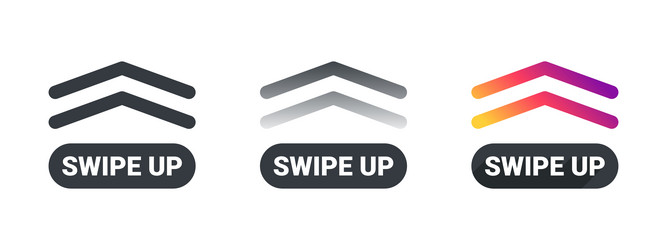 Swipe up arrows icons template buttons Royalty Free Vector