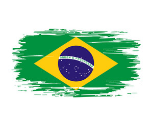 Flat and waving brazilian flag Royalty Free Vector Image