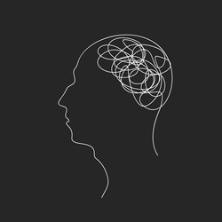 Confusion and chaos in head mess scribble man Vector Image