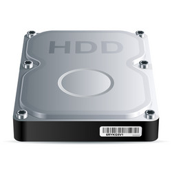 Hard drive outline icon on isolated white Vector Image