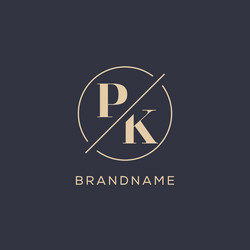 Letter pk wedding monogram logo design Royalty Free Vector