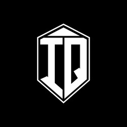 Iq logo monogram emblem style with crown shape Vector Image