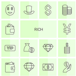 12 rich icons Royalty Free Vector Image - VectorStock