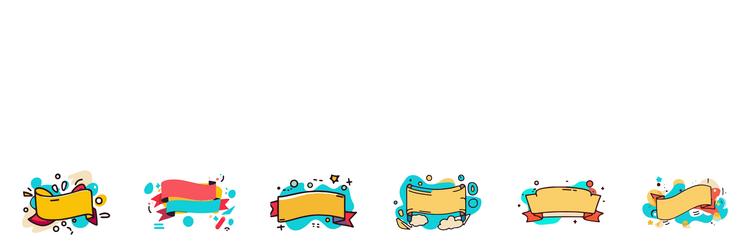 Set of color blank banners for your text eps 10 Vector Image