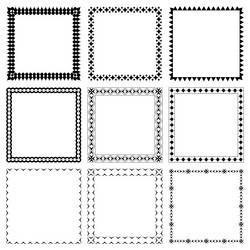 Circle and square scalloped frames edge Royalty Free Vector