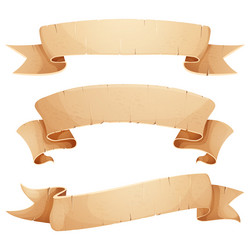 Set parchment paper scroll ribbon old vintage Vector Image