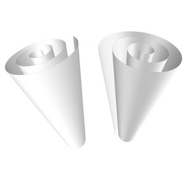 White realistic paper roll medieval rolled Vector Image