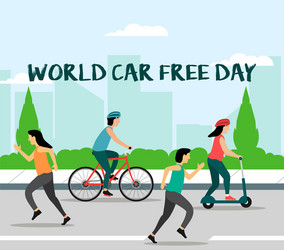 World car free day flat design Royalty Free Vector Image