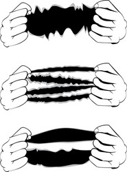Hands tearing surface Royalty Free Vector Image