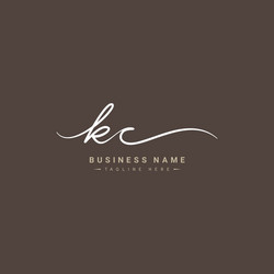 Simple signature logo for alphabet kc Royalty Free Vector
