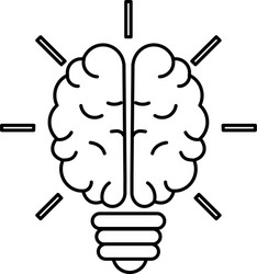 Brain bulb to creative ideas solutions Royalty Free Vector