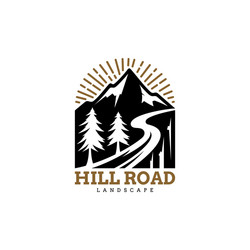 Circular mountain hill landscape panorama Vector Image