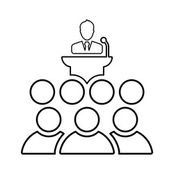 Speaker spokesperson outline icon line art Vector Image