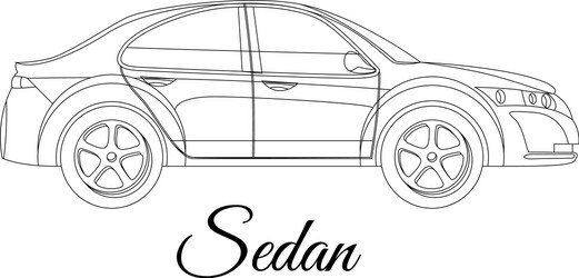 Sedan saloon car body type Royalty Free Vector Image