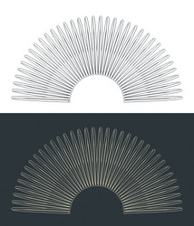 Spiral spring toy isometric blueprints Royalty Free Vector
