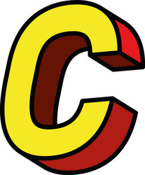 3d c letter design Royalty Free Vector Image - VectorStock