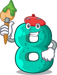 Pirate raster version cartoon shaped number eight Vector Image