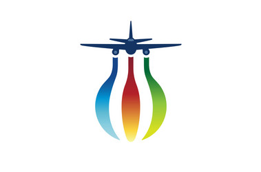 World airplane earth symbol creative air logo Vector Image