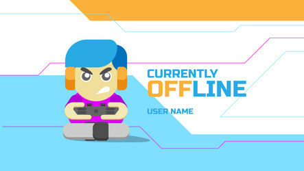 Currently offline twitch banner background Vector Image