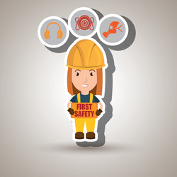 First safety worker icon Royalty Free Vector Image