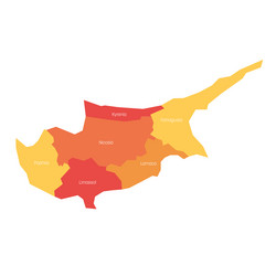 Cyprus - map districts Royalty Free Vector Image