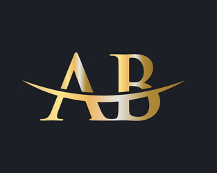 Ab logo design premium letter Royalty Free Vector Image