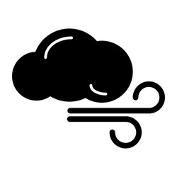 Weather icon wind white icon on black Royalty Free Vector