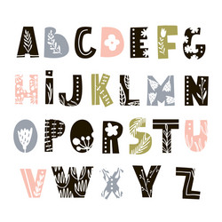 Cute decorative funny childish alphabet Royalty Free Vector