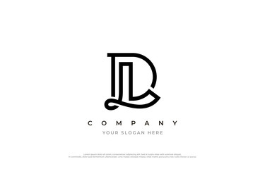 Minimalist letter ld monogram logo design Vector Image