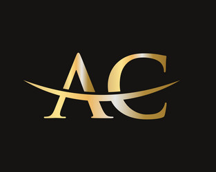 Swoosh letter ac logo design for business Vector Image