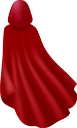 Red cape realistic draped scarlet cloak drapery Vector Image
