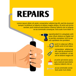 Important announcement poster with hand holding Vector Image