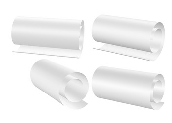 White realistic paper roll medieval rolled Vector Image