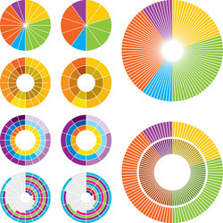 Segmented circles collection circular diagrams Vector Image
