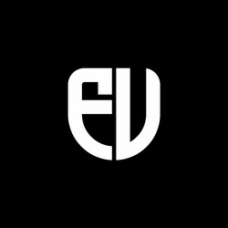 Ev logo monogram emblem style with crown shape Vector Image