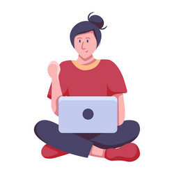 Laptop user Royalty Free Vector Image - VectorStock