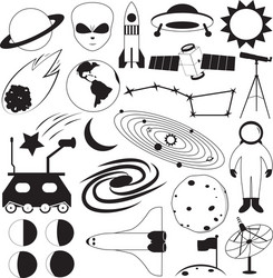 Retro space astronaut astronomy spaceship Vector Image