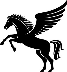 Angry pegasus flying horse majestic Royalty Free Vector