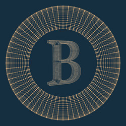 Letter fonts of mesh Royalty Free Vector Image