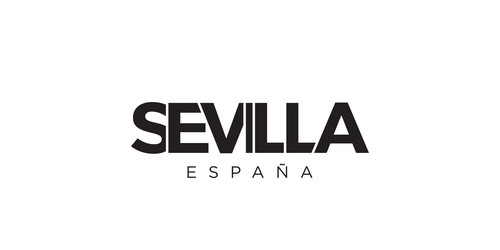 Sevilla in the spain emblem design features Vector Image