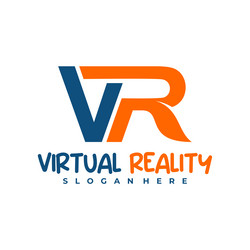 Vr logo design template creative vr logo Vector Image