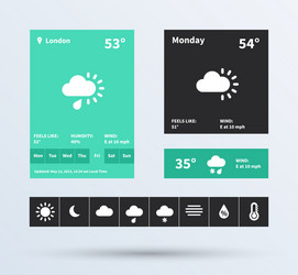 Weather ui material design stock Royalty Free Vector Image