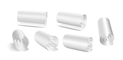 White realistic paper roll medieval rolled Vector Image