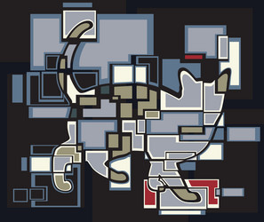 Sniffing cat mosaics Royalty Free Vector Image