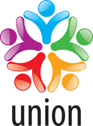 Teamwork union people logo Royalty Free Vector Image
