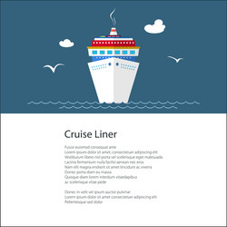 Front view of the cruise ship banner Royalty Free Vector