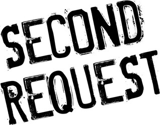 Second request rubber stamp Royalty Free Vector Image