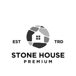 Stone house logo icon design Royalty Free Vector Image